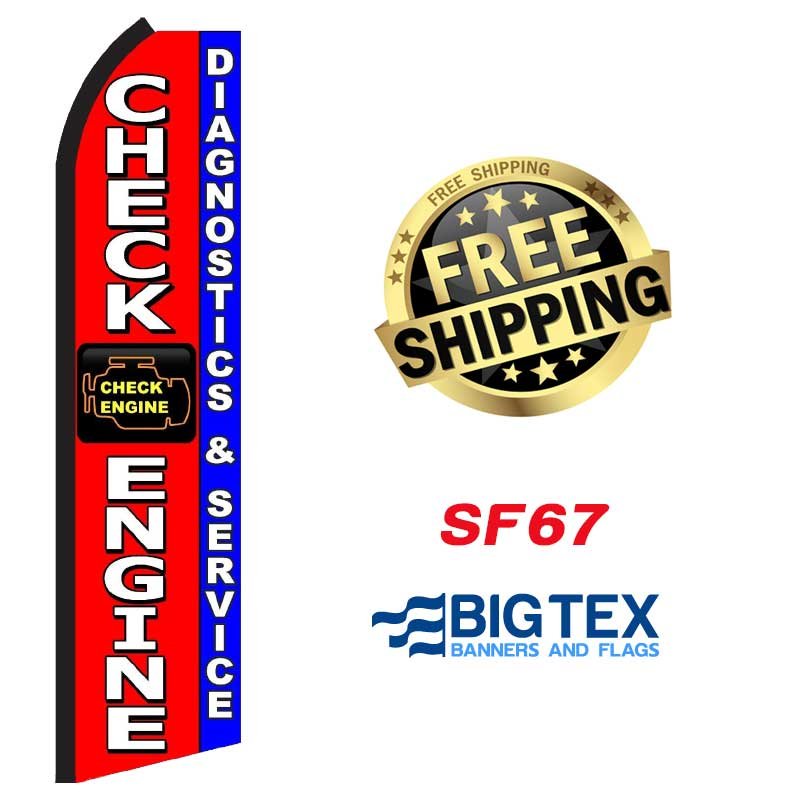 Check Engine Diagnostics Swooper Flag SF67 Big Tex Banners And Flags Check Engine Diagnostics Swooper Flag SF67 Big Tex Banners And Flags