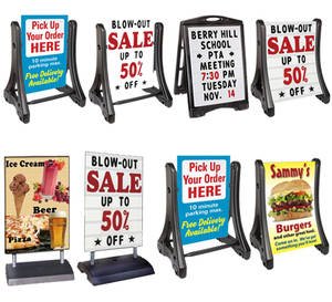 Sidewalk Signs and Sandwich Board Signs - Free Shipping